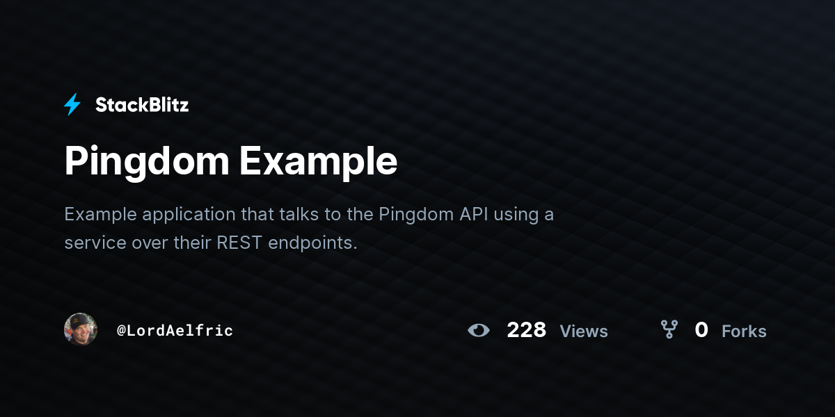 Pingdom Example - StackBlitz