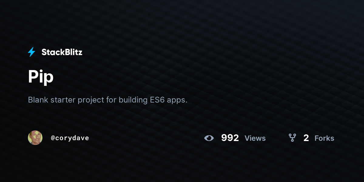 Pip - StackBlitz