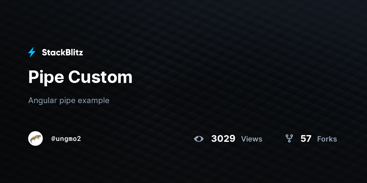 Pipe Custom - StackBlitz
