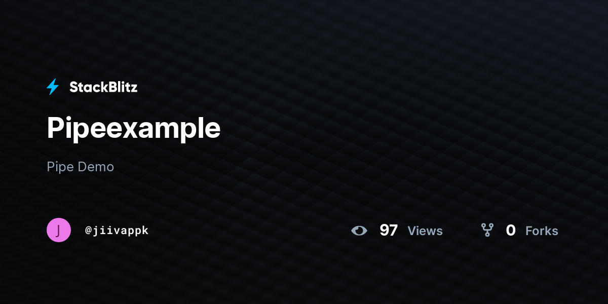 Pipeexample - StackBlitz