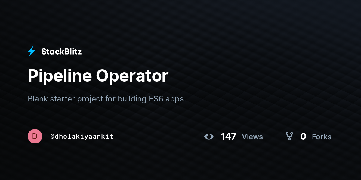 Pipeline Operator - StackBlitz