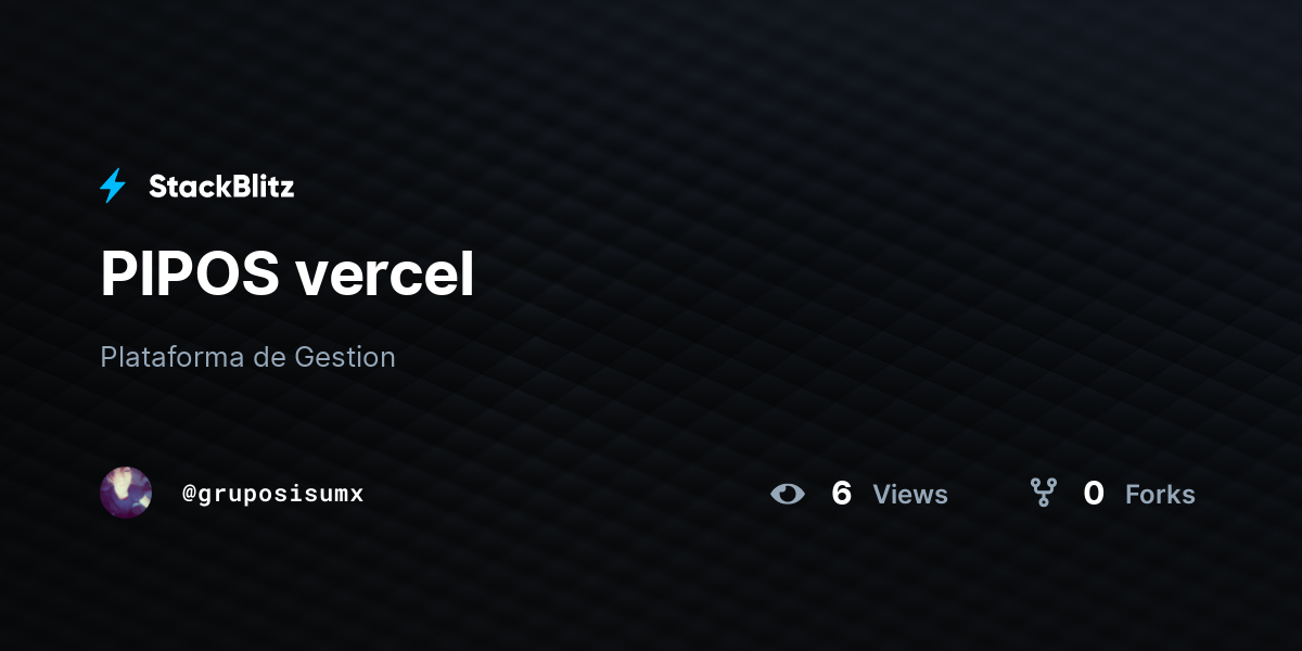 PIPOS vercel - StackBlitz