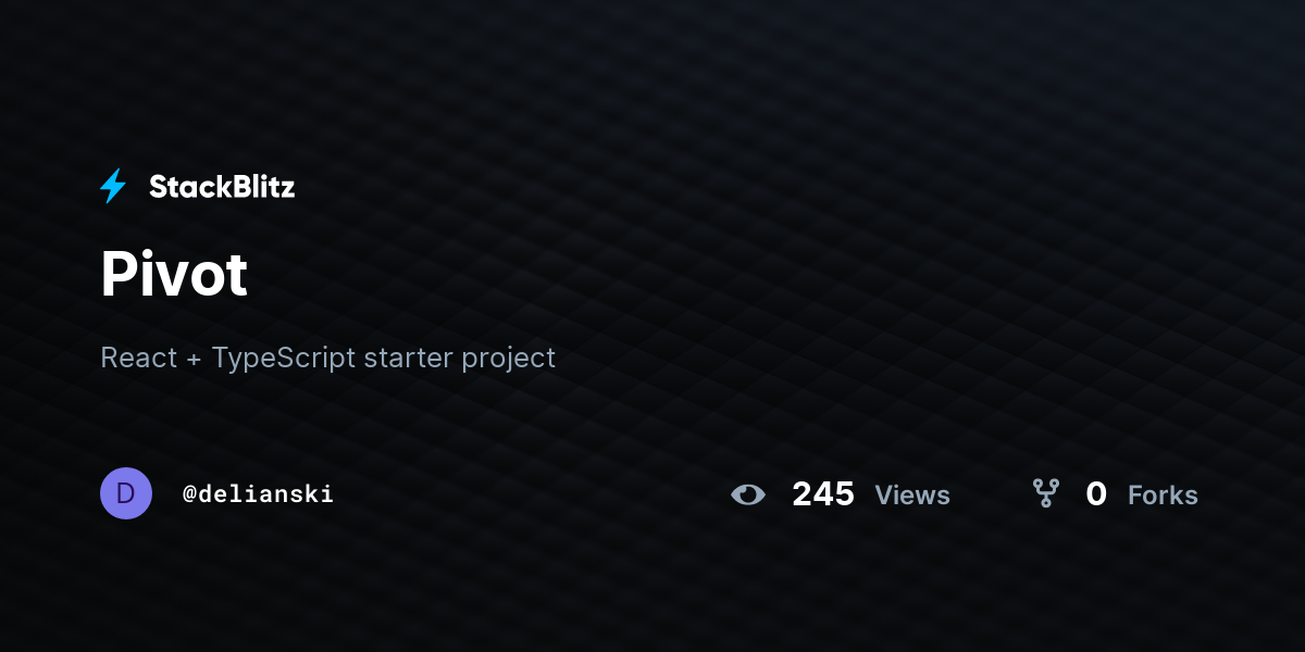 Pivot - StackBlitz
