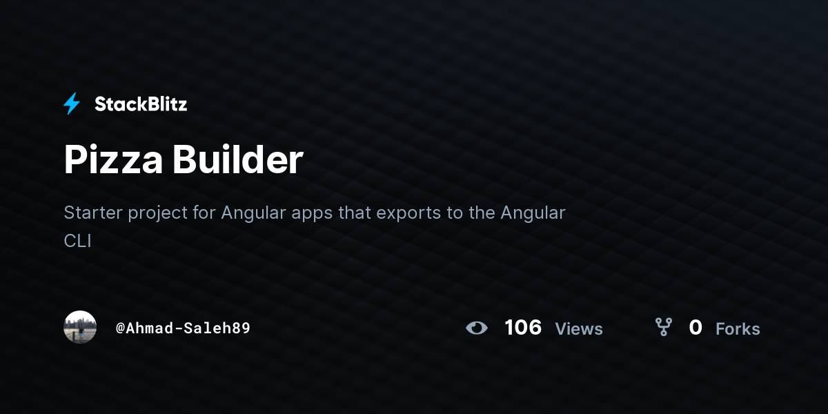 Pizza Builder Stackblitz