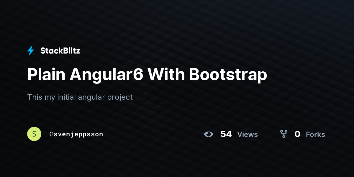 Plain Angular6 With Bootstrap - StackBlitz Plain Angular6 With Bootstrap - StackBlitz