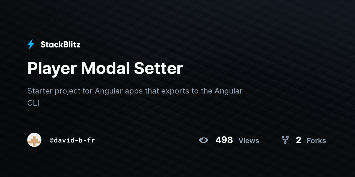 Player Modal Setter - StackBlitz
