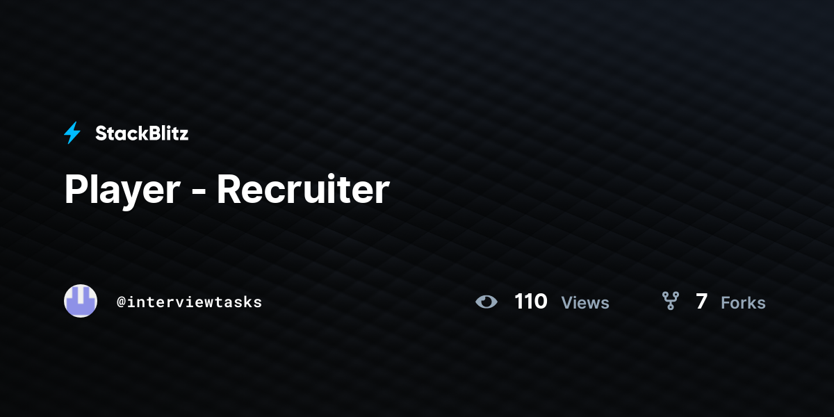 Player - Recruiter - StackBlitz