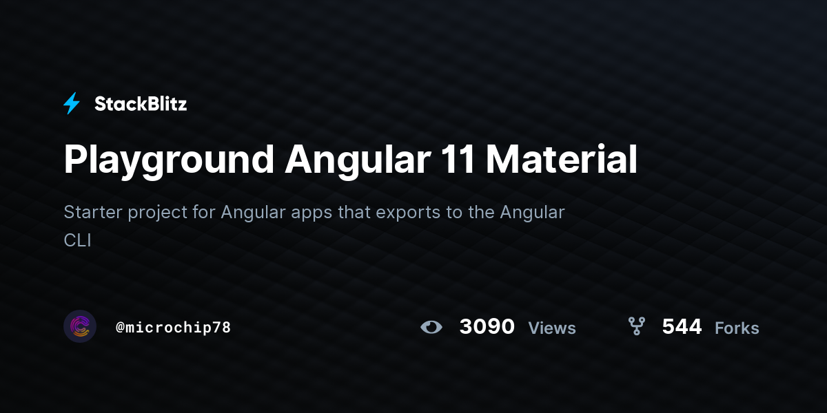 Playground Angular 11 Material - StackBlitz