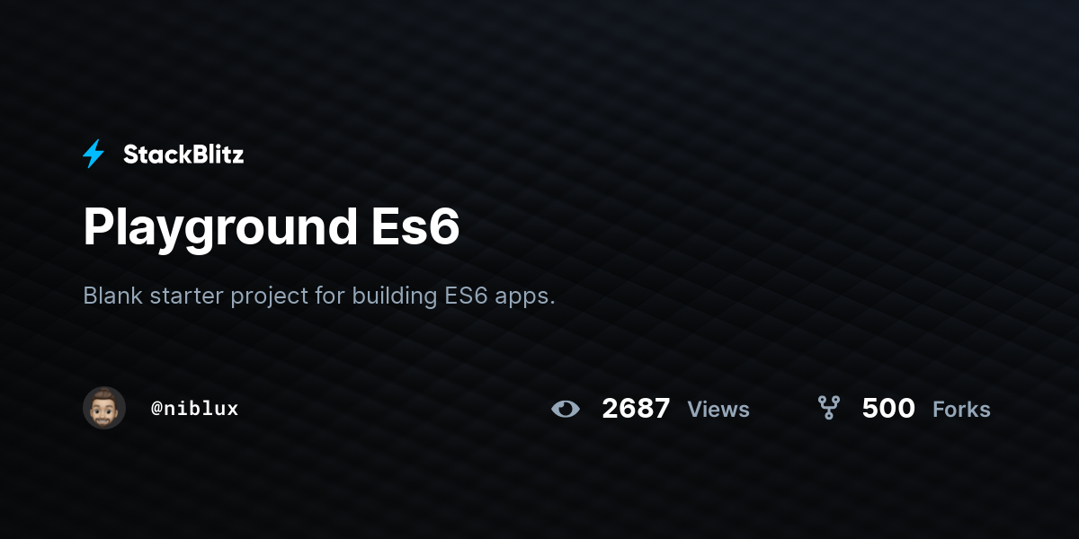 Playground Es6 - StackBlitz