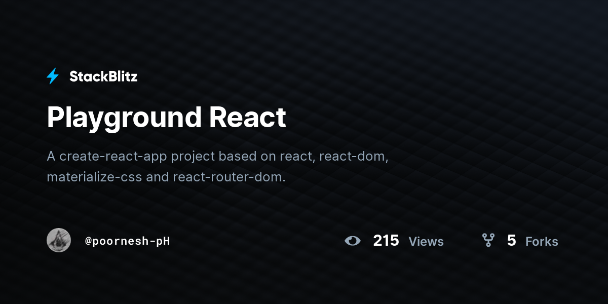 Playground React - StackBlitz