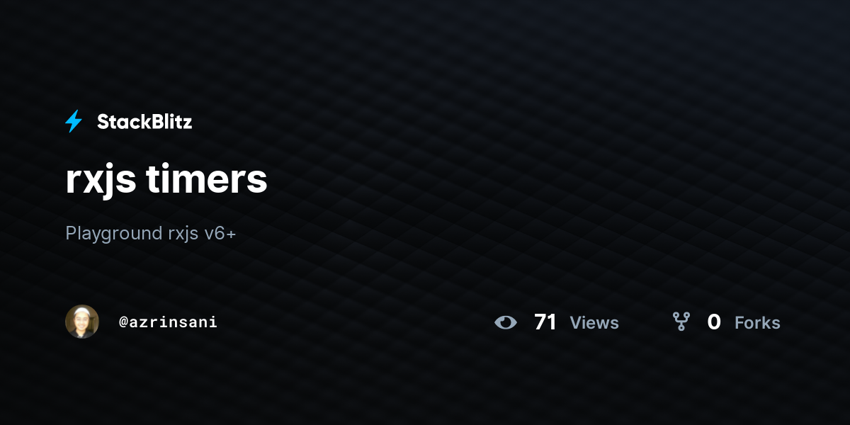 rxjs timers - StackBlitz