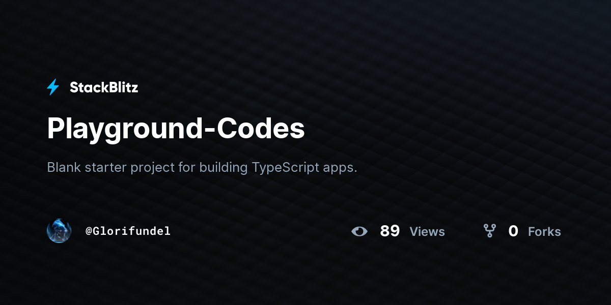 Playground-Codes - StackBlitz