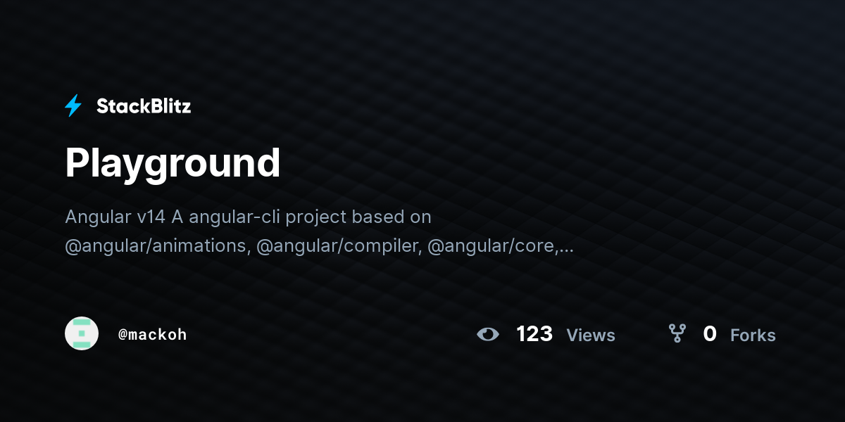 Playground - StackBlitz