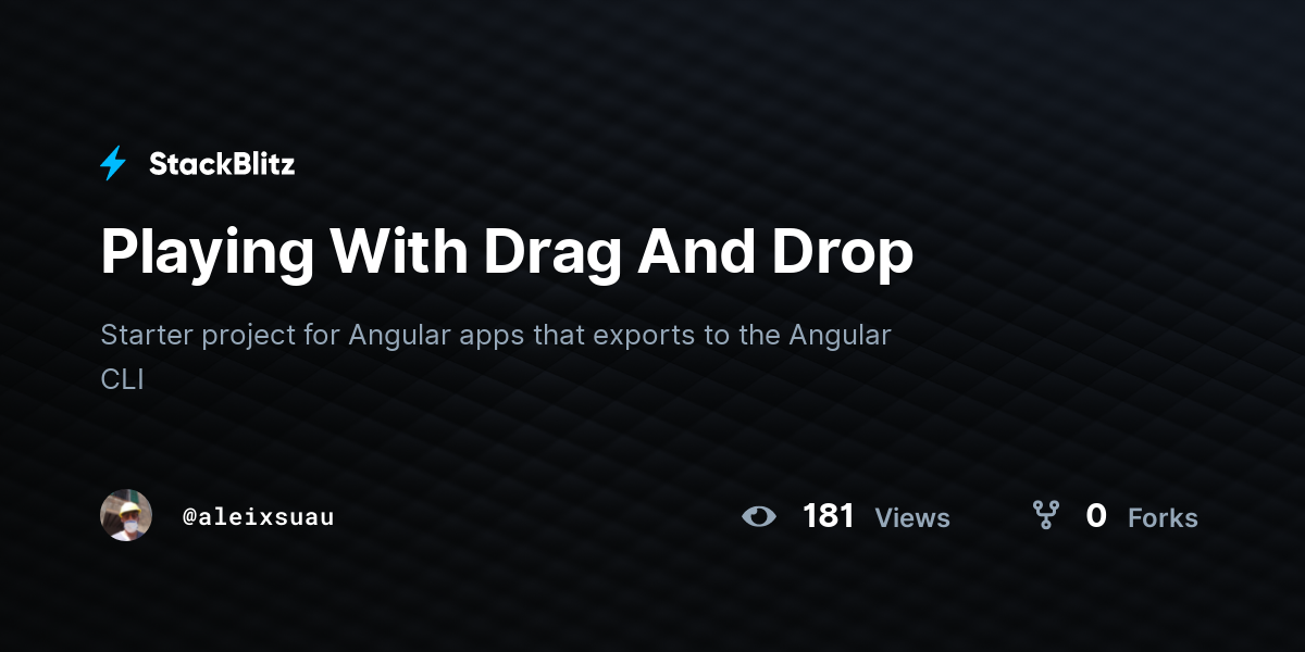 Playing With Drag And Drop Stackblitz