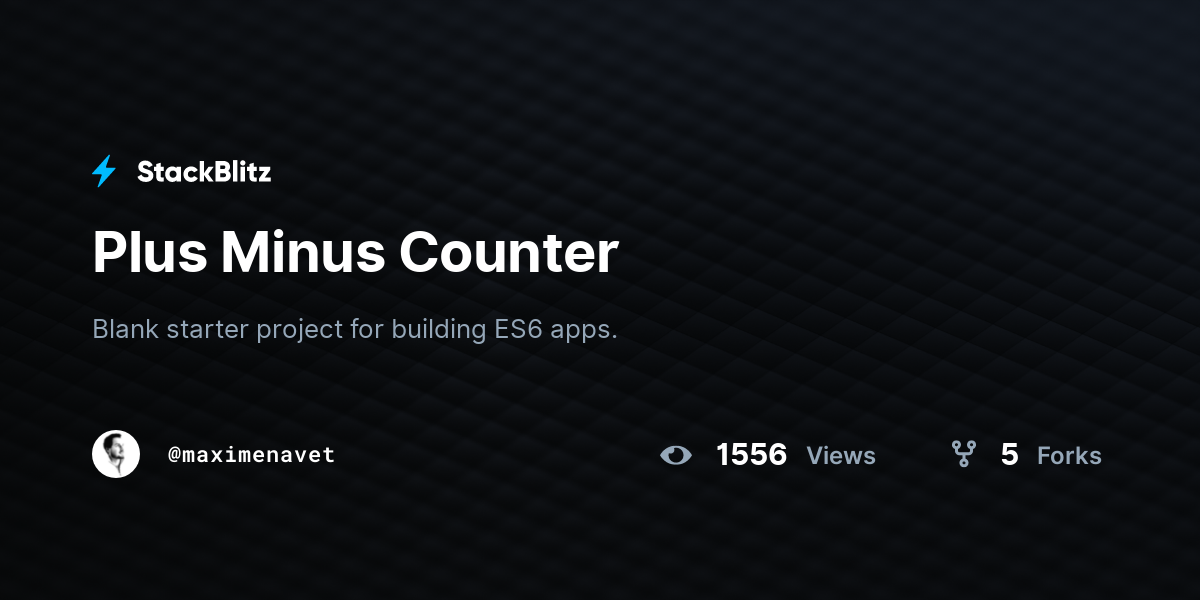 Plus Minus Counter - StackBlitz