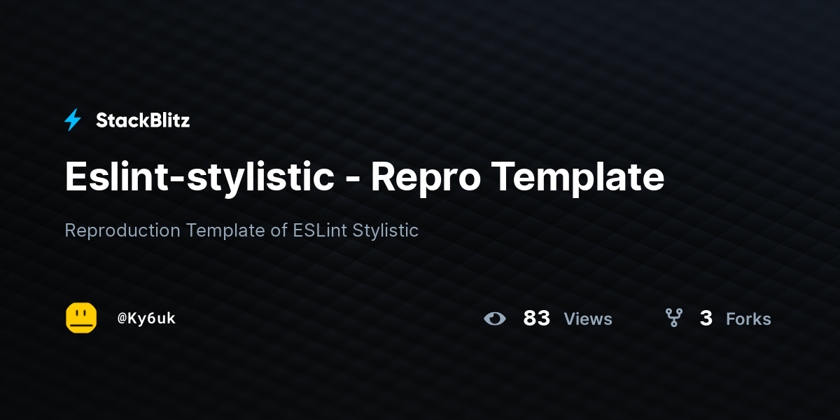 Eslint-stylistic - Repro Template - StackBlitz