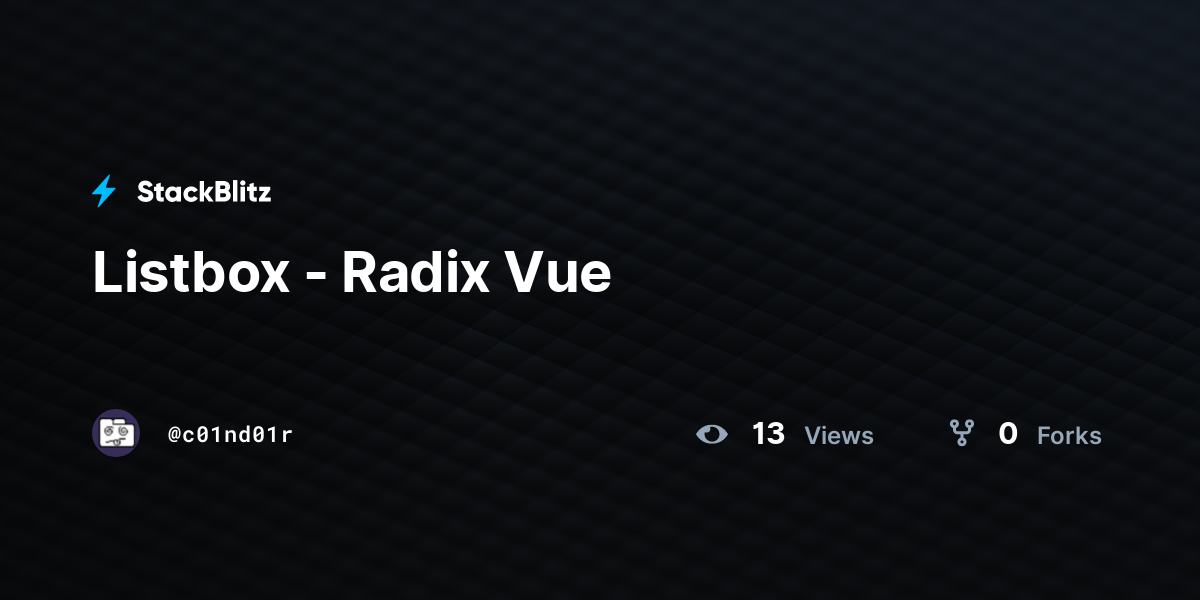 Listbox - Radix Vue - StackBlitz