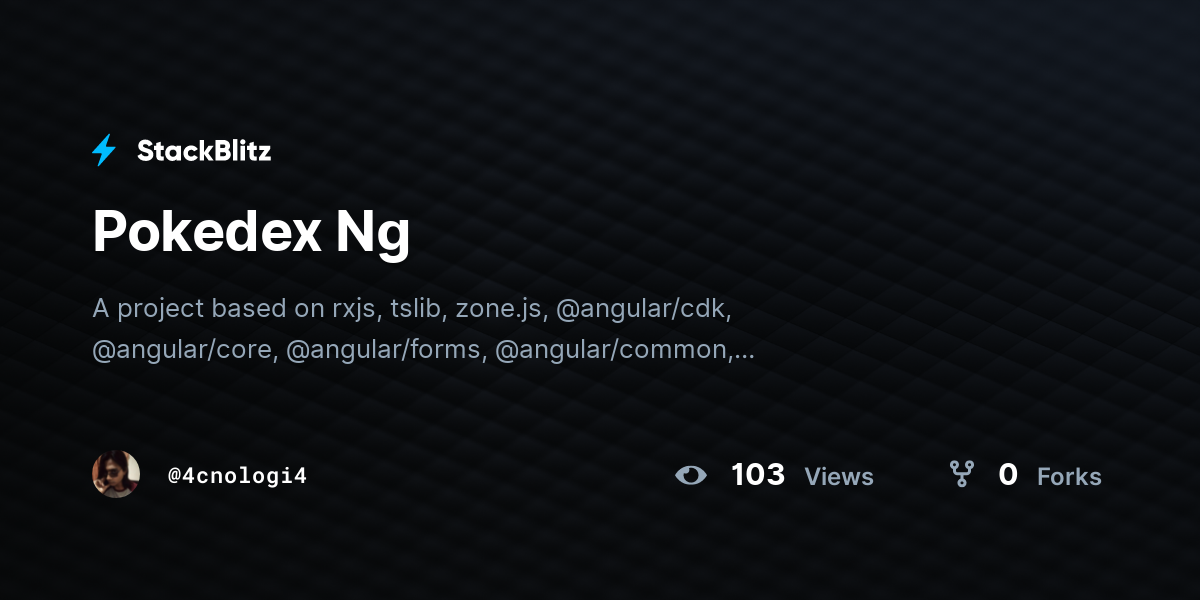 Pokedex Ng Stackblitz