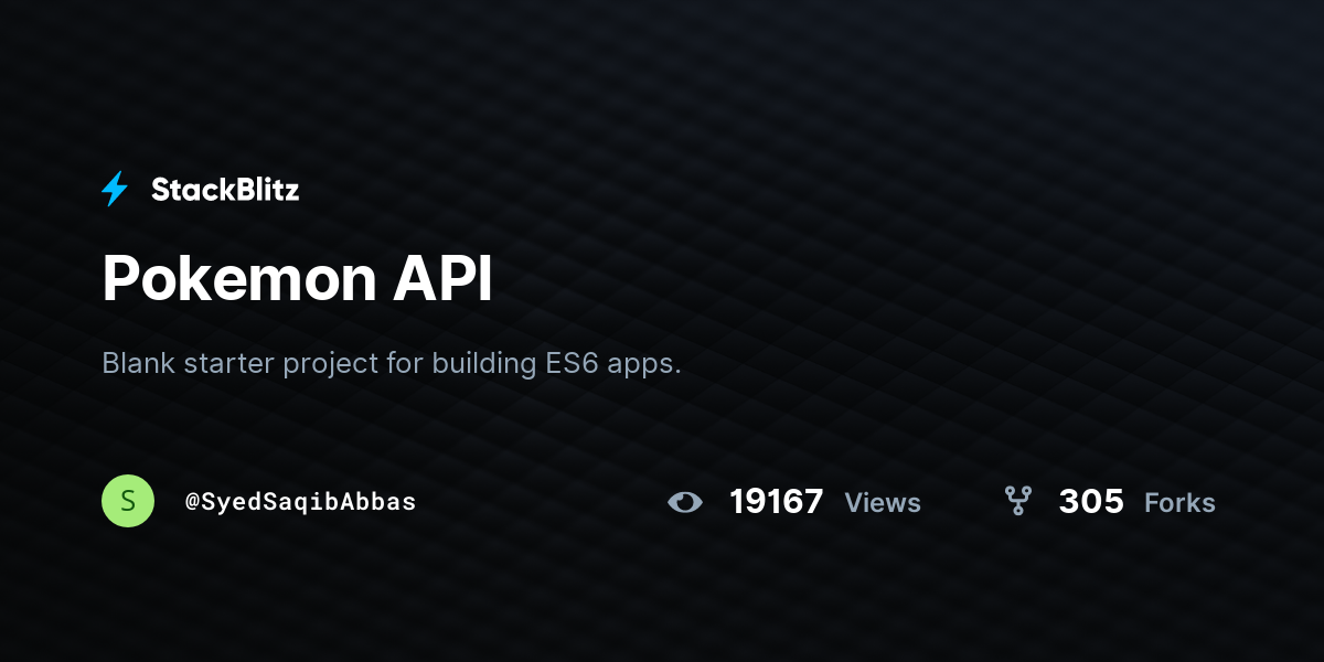 Pokemon API - StackBlitz