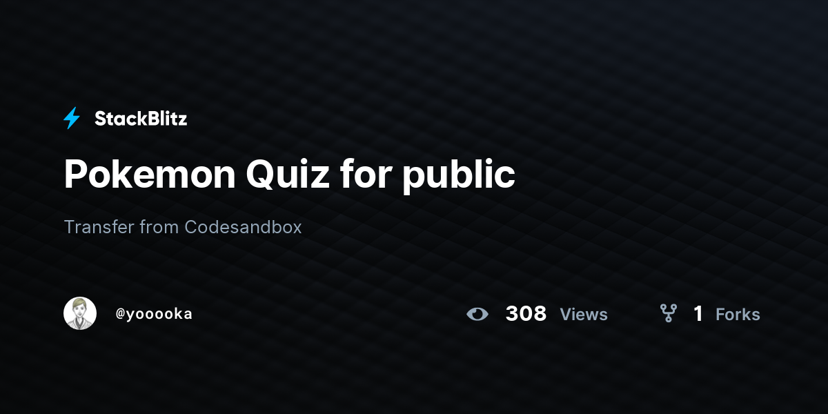 Pokemon Quiz for public - StackBlitz