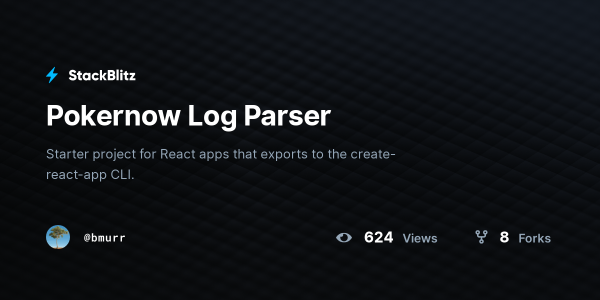 Pokernow Log Parser - StackBlitz