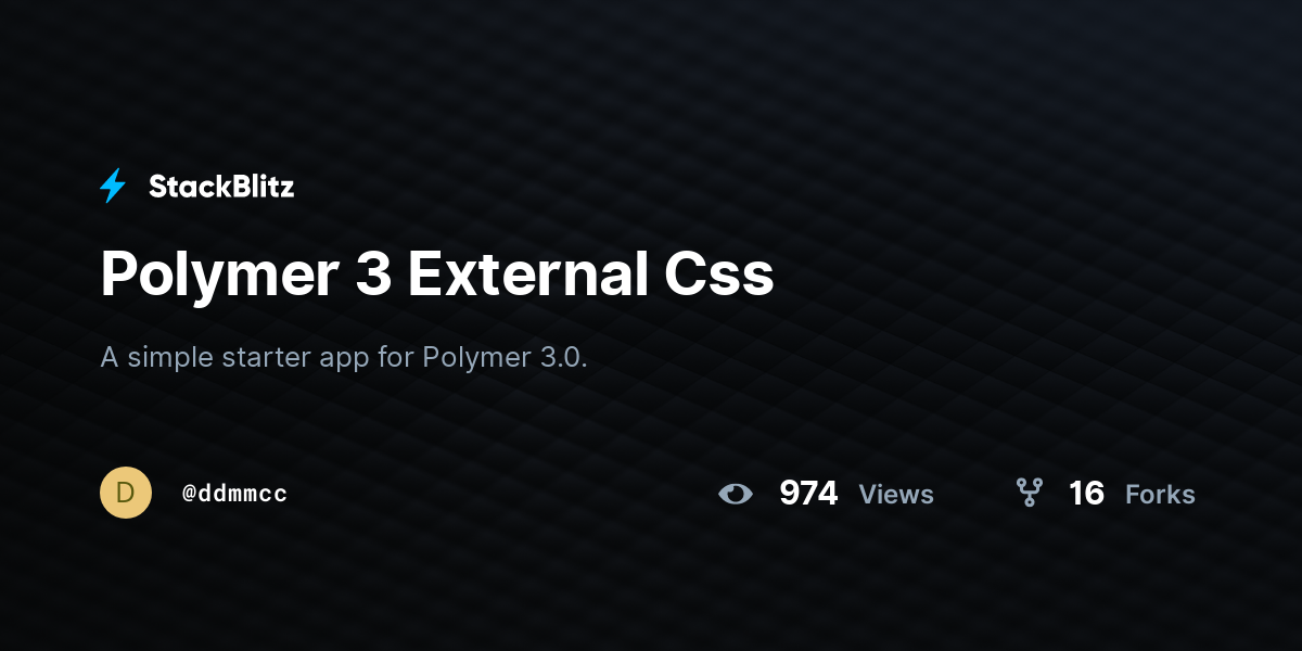 Polymer 3 External Css - StackBlitz
