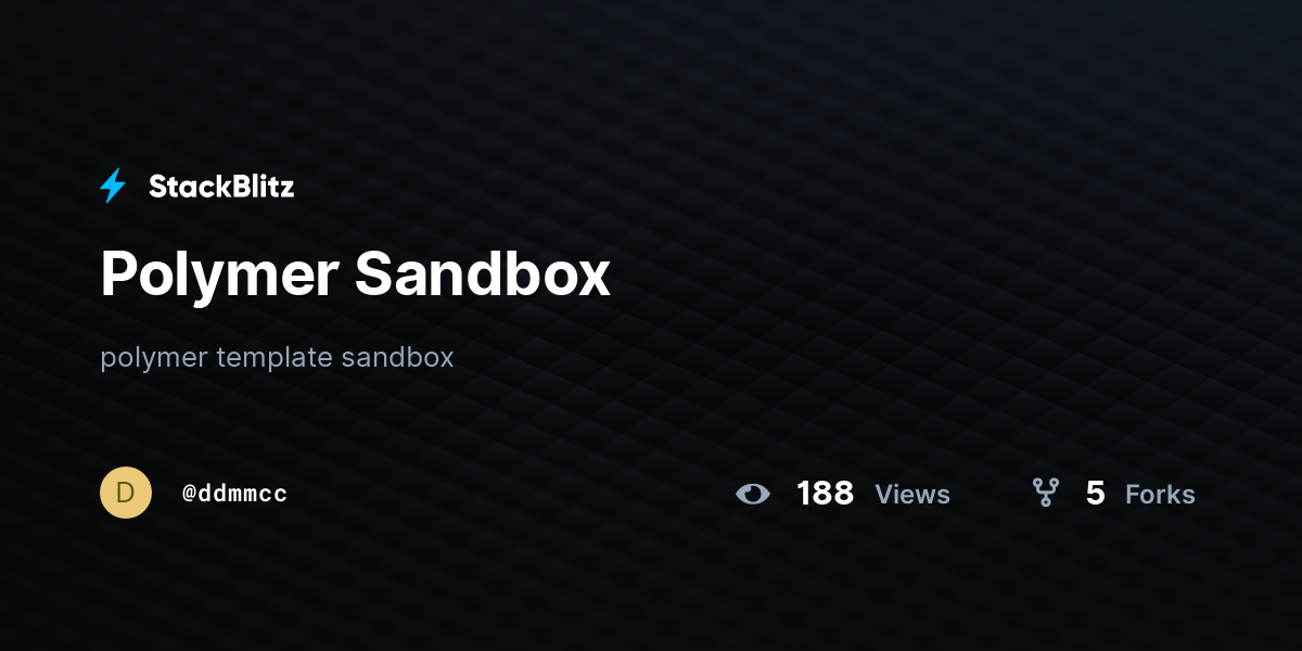 Polymer Sandbox - StackBlitz