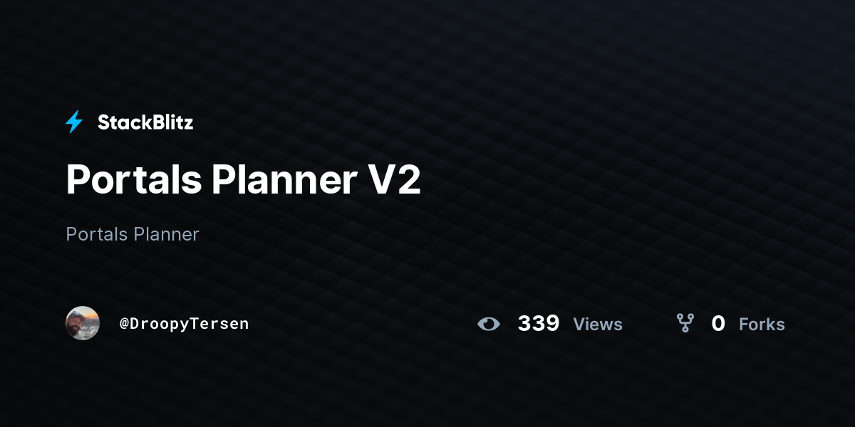 Portals Planner V2 - StackBlitz