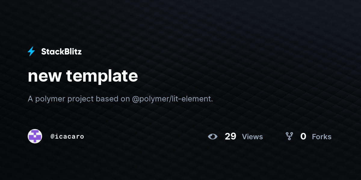 new template - StackBlitz