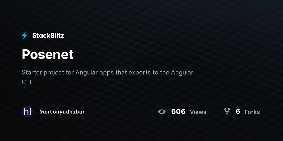 Posenet - StackBlitz