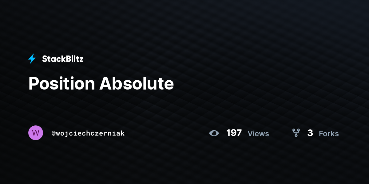 Position Absolute - StackBlitz