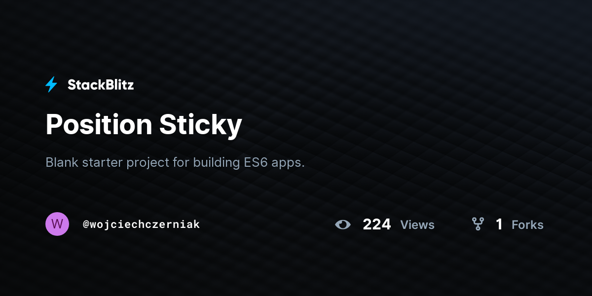 Position Sticky - StackBlitz