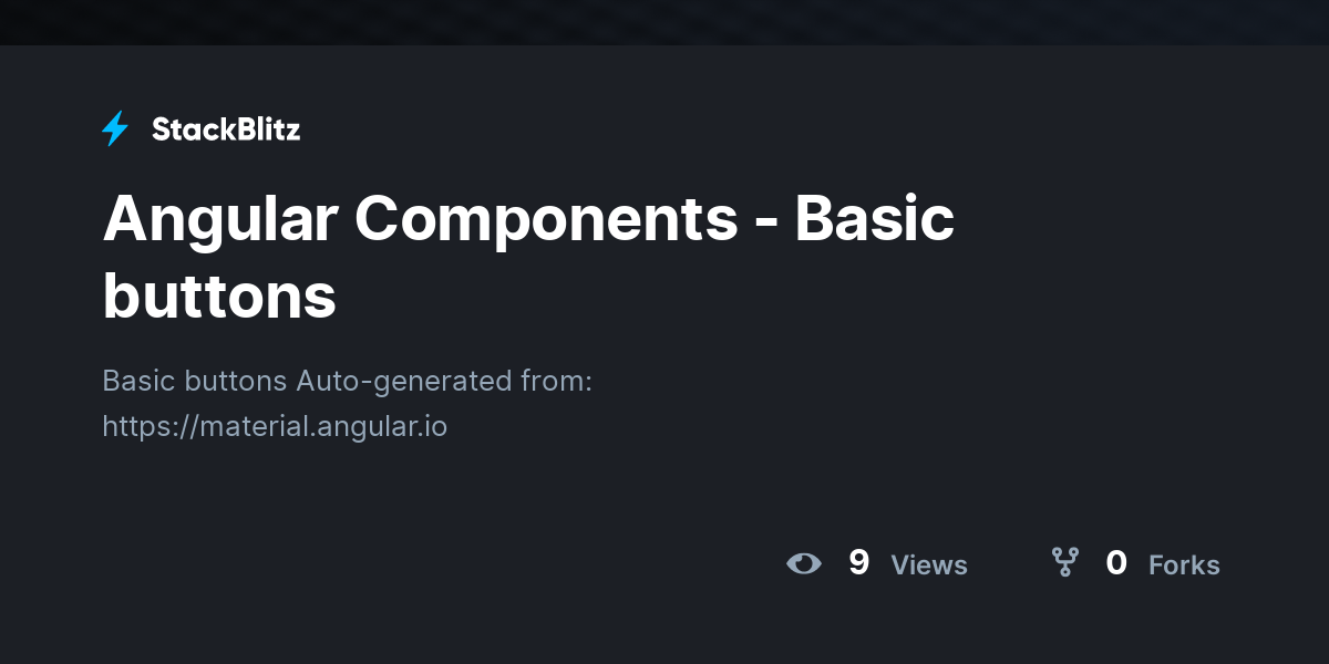 Angular Components - Basic buttons - StackBlitz Angular Components - Basic buttons - StackBlitz