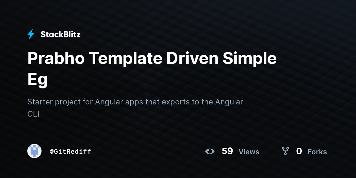 Prabho Template Driven Simple Eg - StackBlitz
