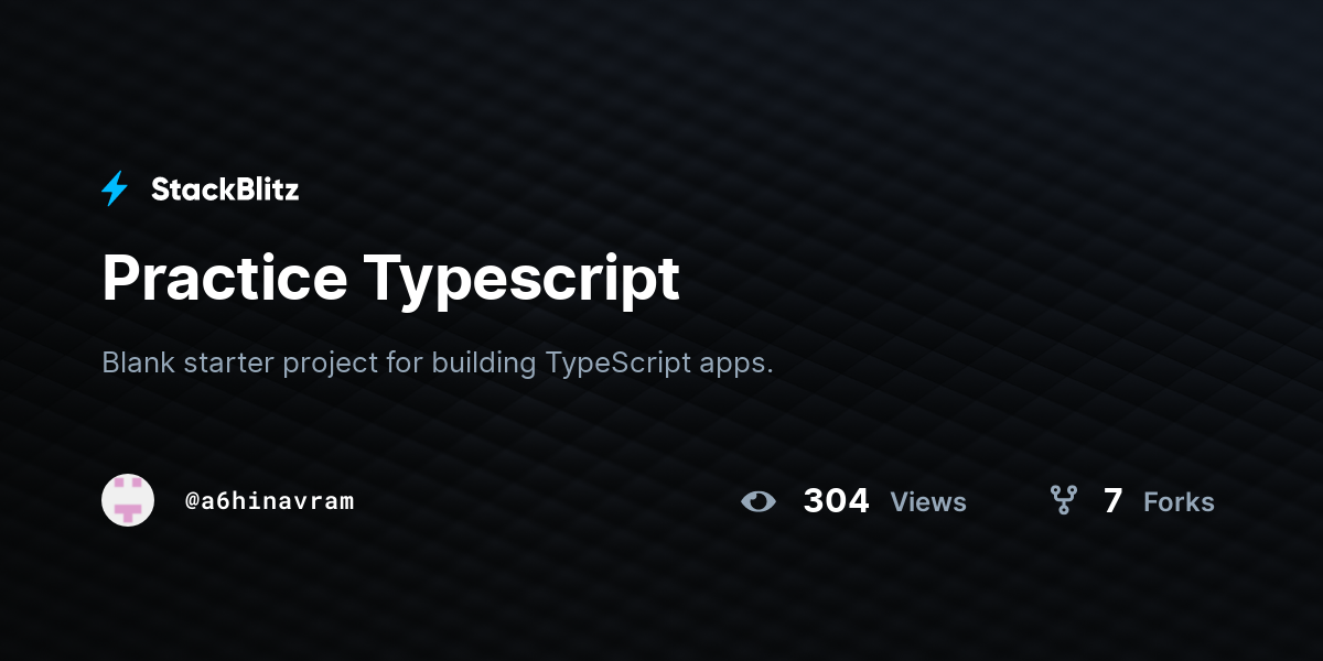 Practice Typescript - StackBlitz