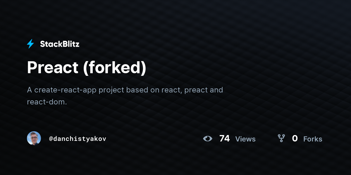 Preact Forked Stackblitz