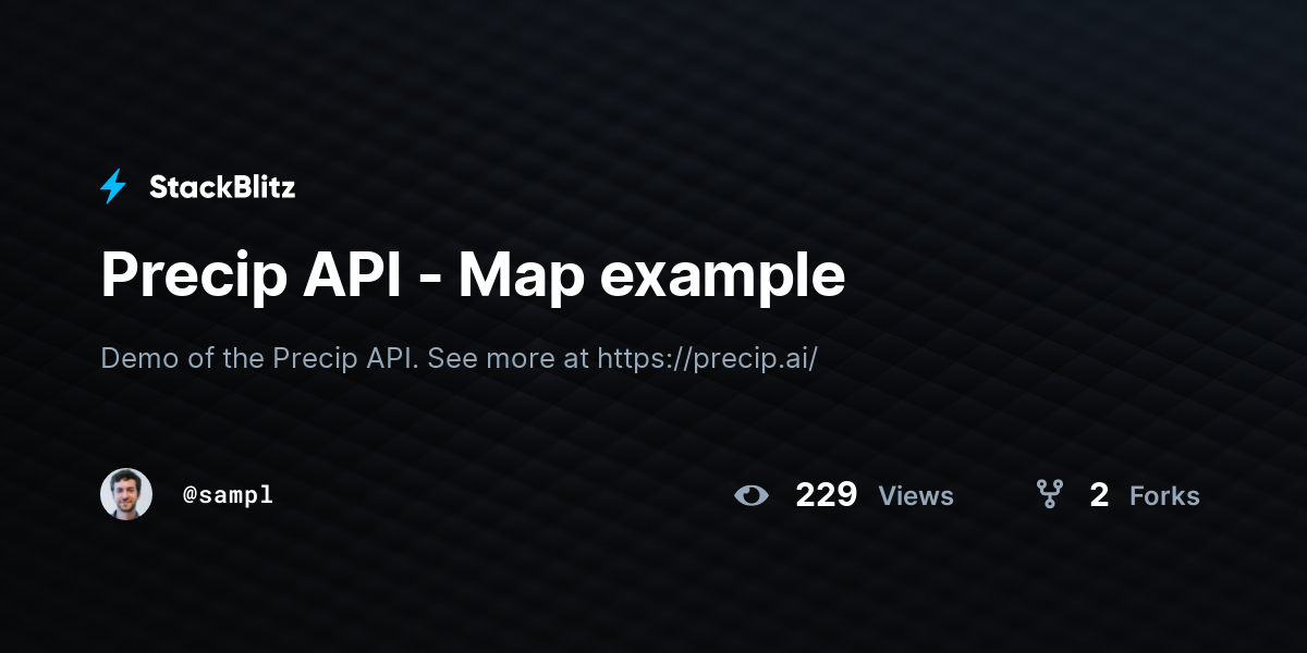 Precip API - Map example - StackBlitz