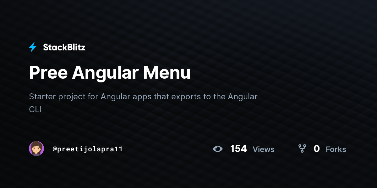 Pree Angular Menu - StackBlitz