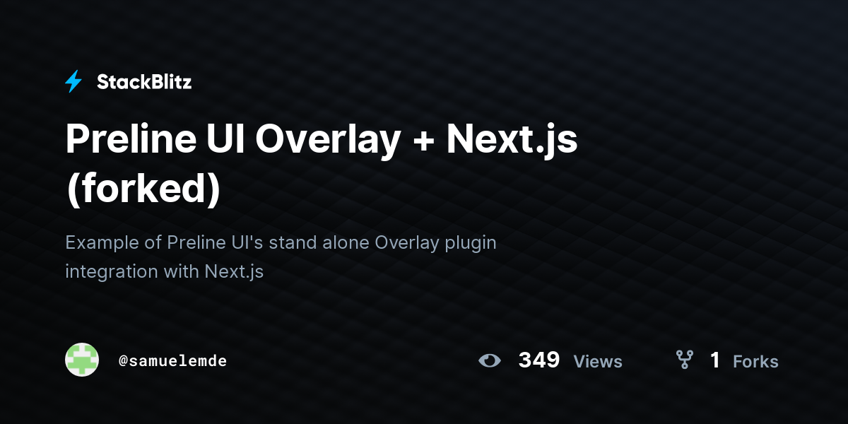 Preline UI Overlay + Next.js (forked) - StackBlitz