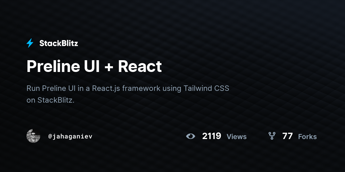 Preline Ui React Stackblitz