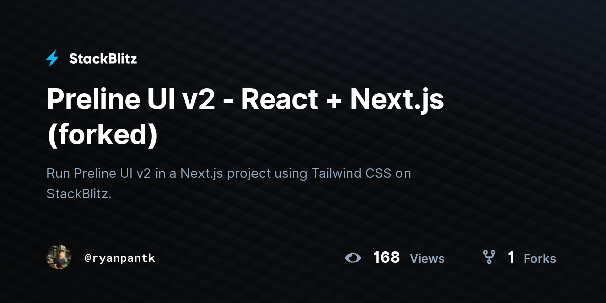 Preline UI v2 - React + Next.js (forked) - StackBlitz