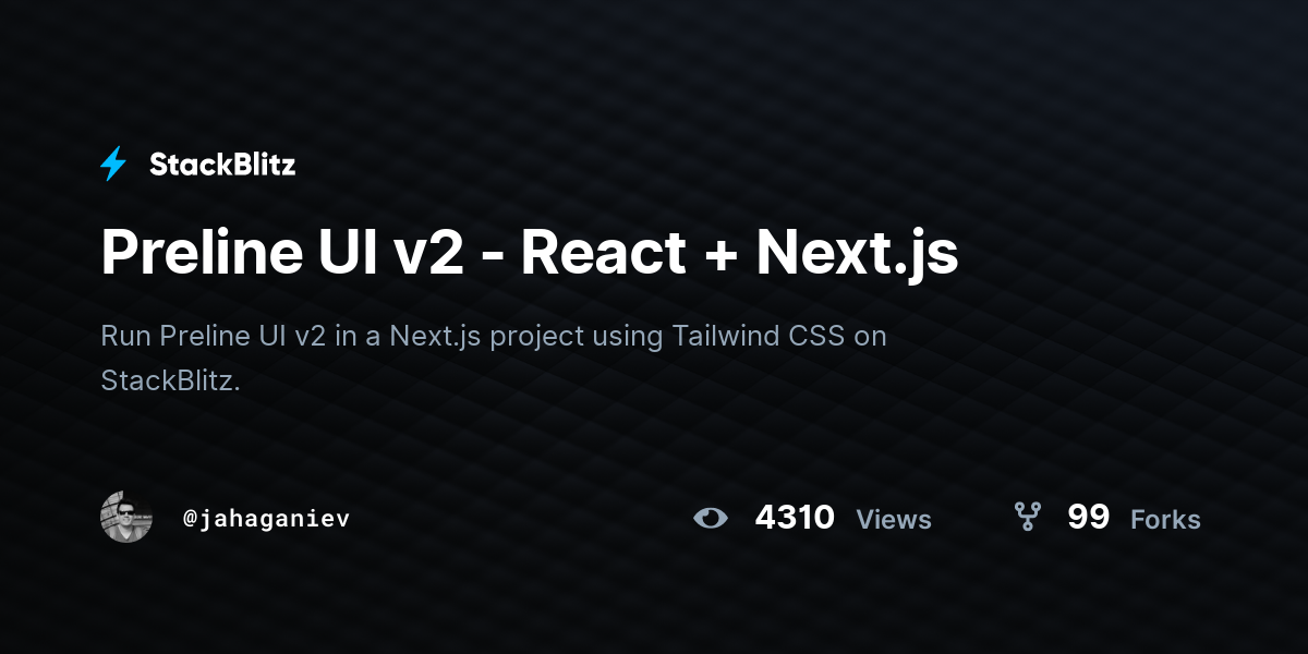 Preline UI v2 - React + Next.js - StackBlitz