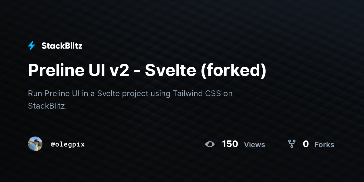 Preline UI v2 - Svelte (forked) - StackBlitz