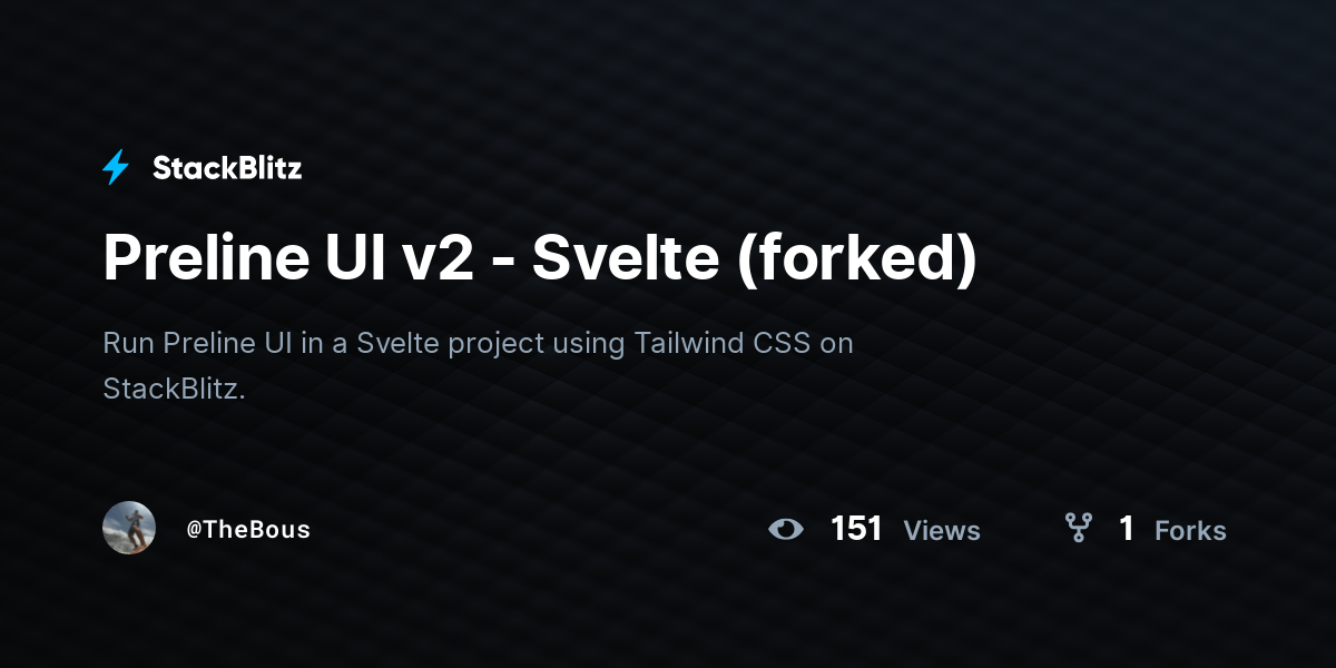 Preline UI v2 - Svelte (forked) - StackBlitz