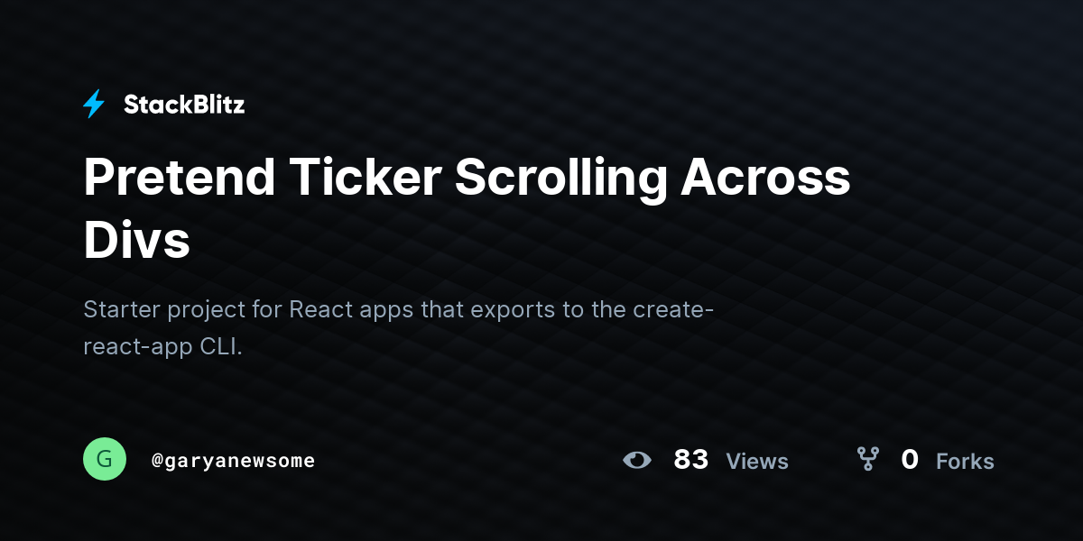 Pretend Ticker Scrolling Across Divs - StackBlitz