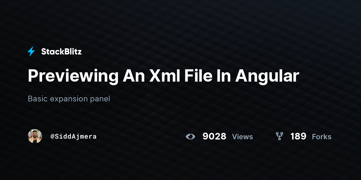 Previewing An Xml File In Angular - StackBlitz