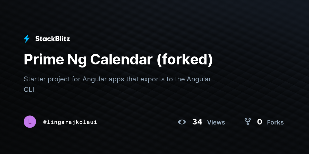 Prime Ng Calendar (forked) - StackBlitz