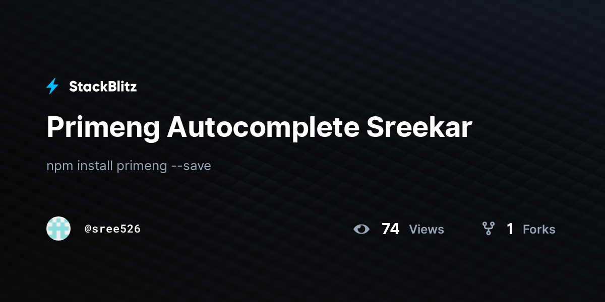 Primeng Autocomplete Sreekar - StackBlitz