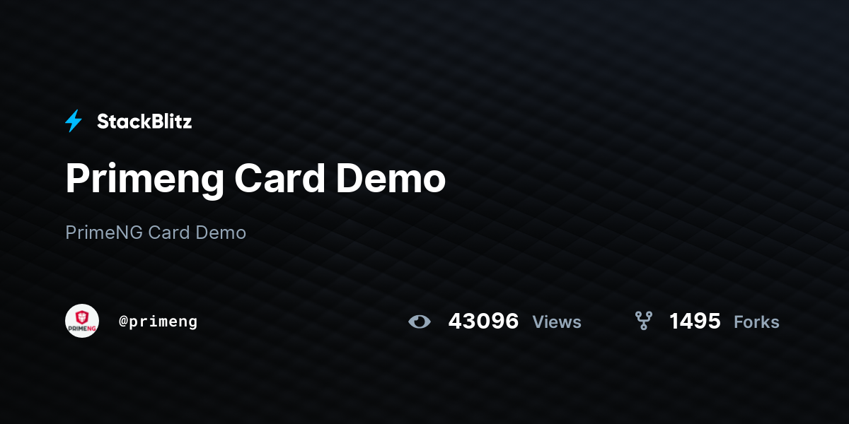 Primeng Card Demo - StackBlitz Primeng Card Demo - StackBlitz