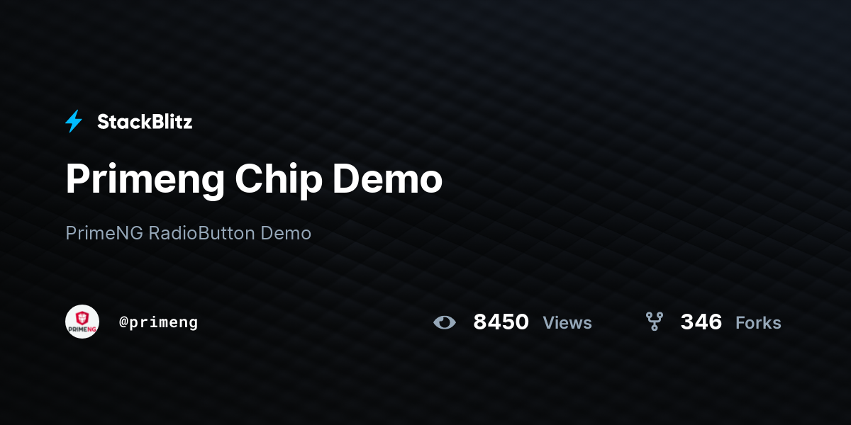 Primeng Chip Demo - StackBlitz